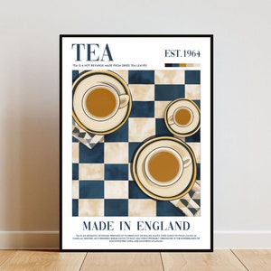 Retro Tea Poster, Kitchen Print, Tea Wall Art, Food Poster, Coffee ...