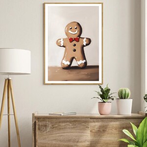 Gingerbread Man Poster, Living Room Wall Art, Christmas Print ...