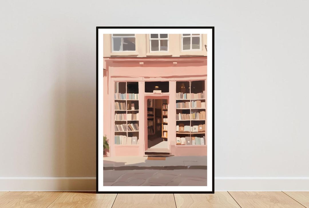 Bookshop Poster, Pastel Print, Bookstore Wall Art, Book Art Poster ...