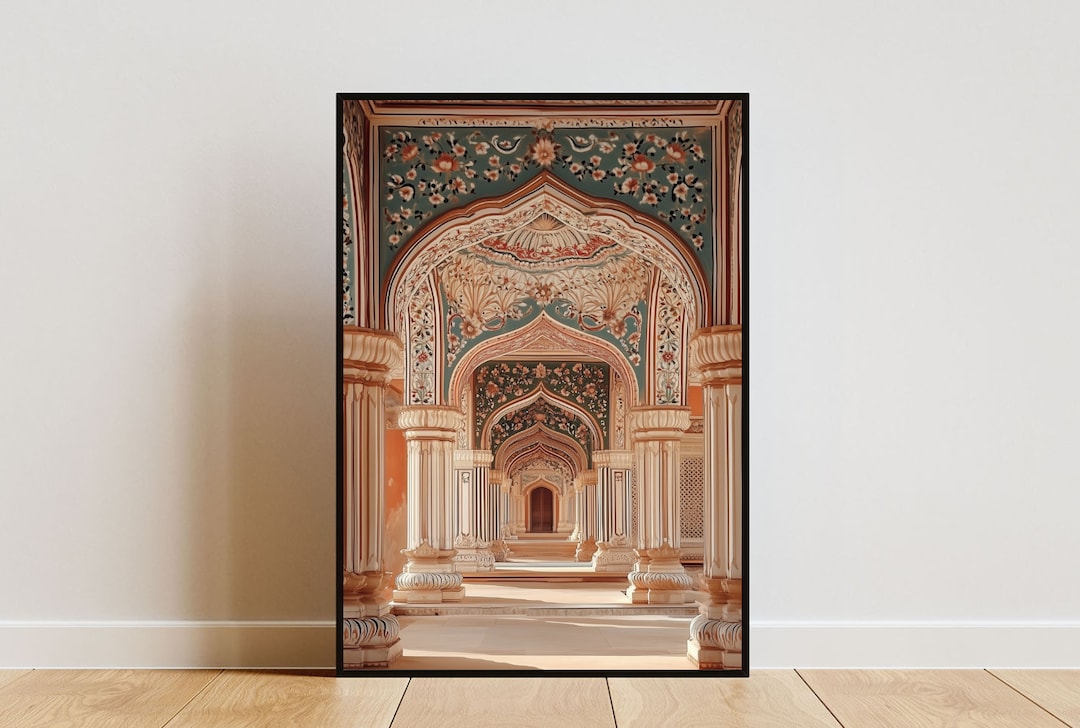 Vintage Indian Poster, Jaipur Print, Indian Wall Art, Patrika Gate ...