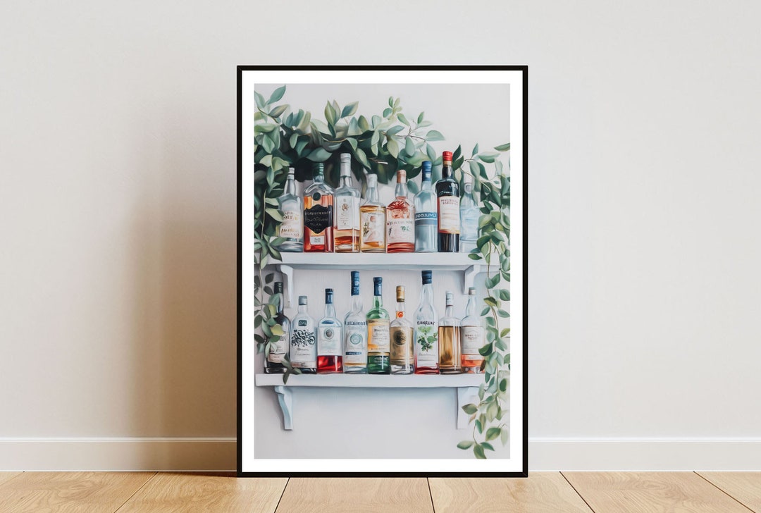 Retro Cocktail Bar Poster, Kitchen Print, Wine Bar Wall Art, Beer Print ...