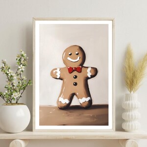 Gingerbread Man Poster, Living Room Wall Art, Christmas Print ...