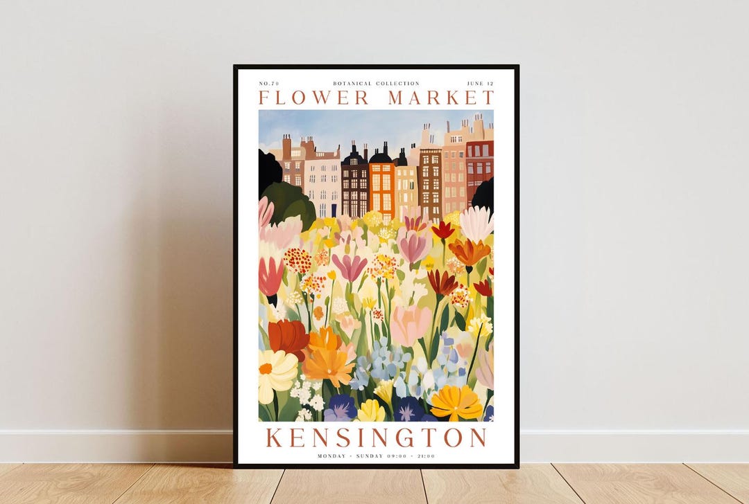 Kensington Flower Market Poster Kensington Poster Flower Market Print Kensington Flower Market Poster Kensington Poster Flower Market Print