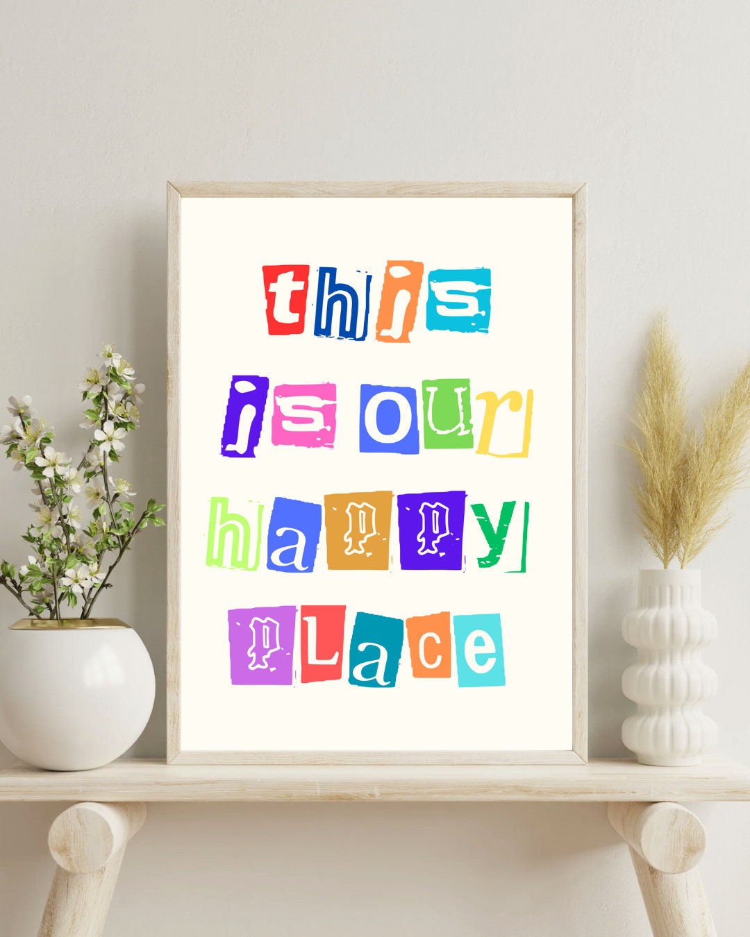 This is Our Happy Place Poster, Slogan Poster, Quote Print, Living Room ...