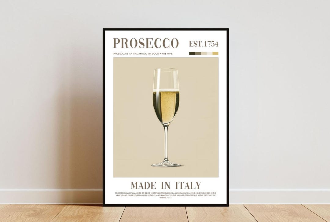 Prosecco Poster, Kitchen Print, Alcohol Wall Art, Champagne Print ...
