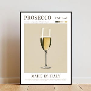 Prosecco Poster, Kitchen Print, Alcohol Wall Art, Champagne Print ...