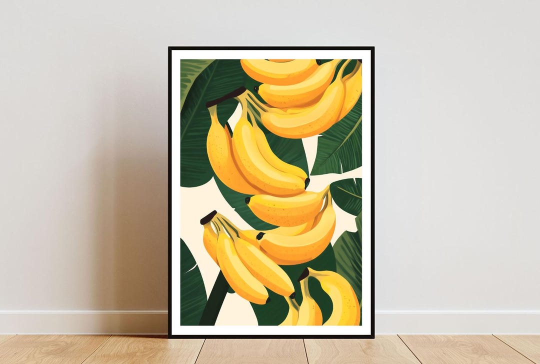 Banana Poster, Kitchen Print, Banana Wall Art, Fruit Poster, Banana ...