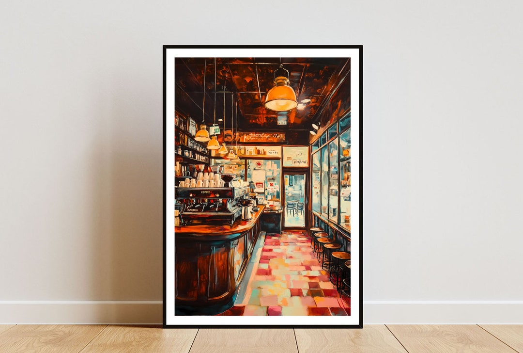 Retro Coffee Shop Poster, Kitchen Print, Coffee Wall Art, Coffee Art ...