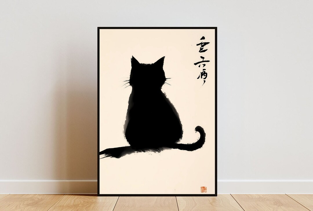Vintage Japanese Cat Poster, Japanese Print, Japanese Cat Wall Art, Cat ...