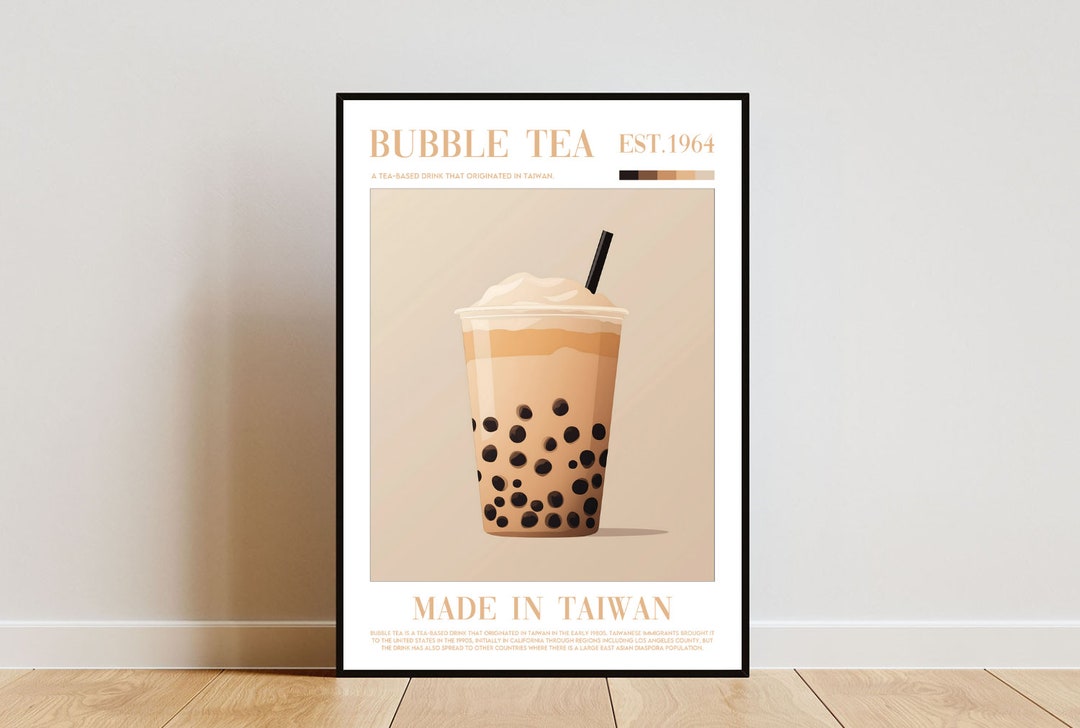 Bubble Tea Poster, Kitchen Print, Bubble Tea Wall Art, Boba Tea Poster ...