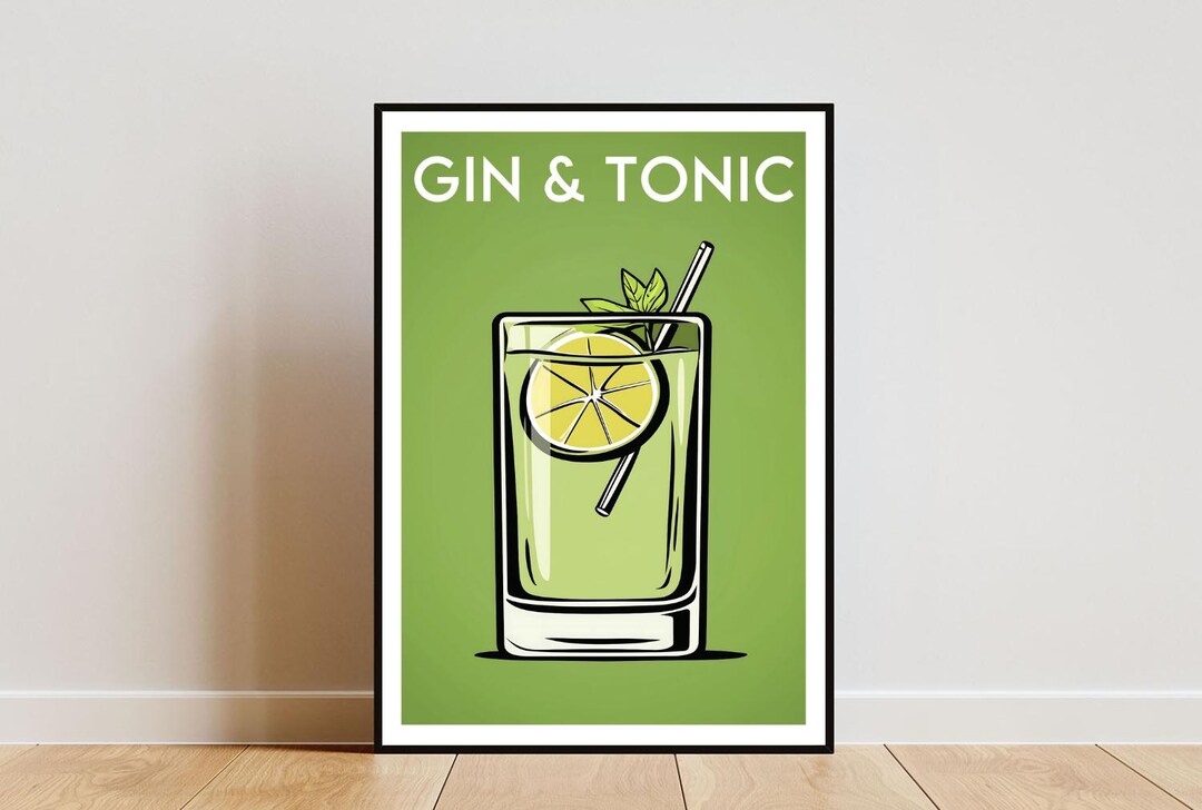 Gin and Tonic Poster, Kitchen Print, Alcohol Poster, Cocktail Print ...