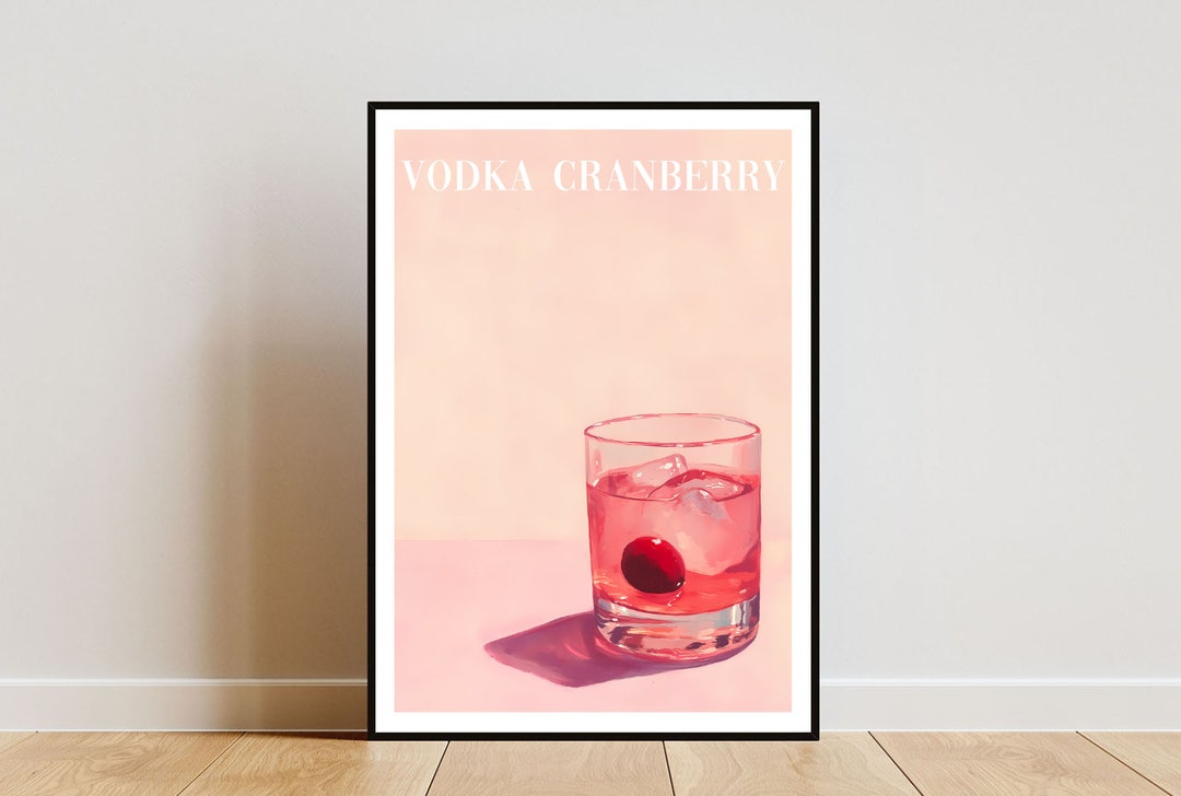 Vodka Cranberry Poster, Kitchen Print, Alcohol Wall Art, Cocktail Print ...