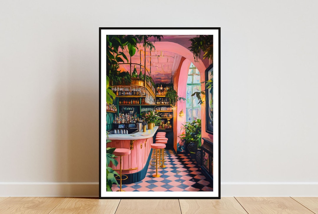 Retro Cocktail Bar Poster, Kitchen Print, Cocktail Bar Wall Art, Bar ...