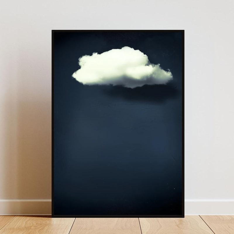 Navy Cloud Art - Etsy UK