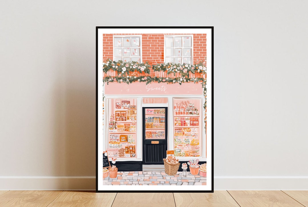 Sweets Shop Poster, Candy Print, Sweets Wall Art, Sweets Art Poster ...