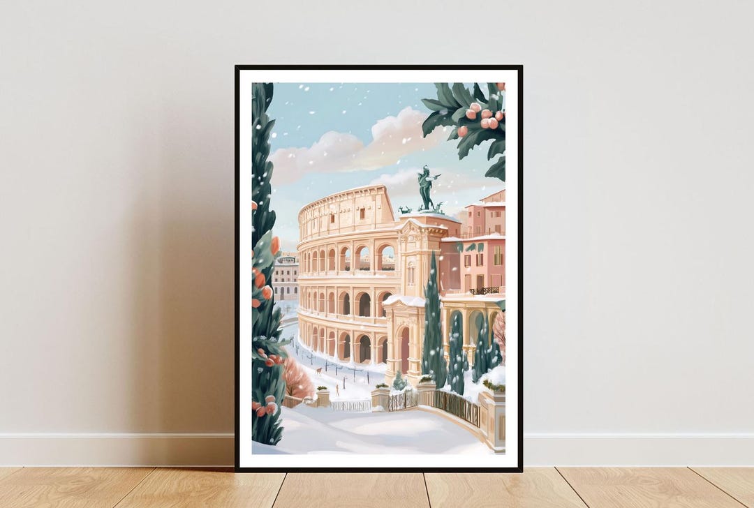 Rome Poster, Roman Colosseum Print, Italy Wall Art, Travel Poster ...