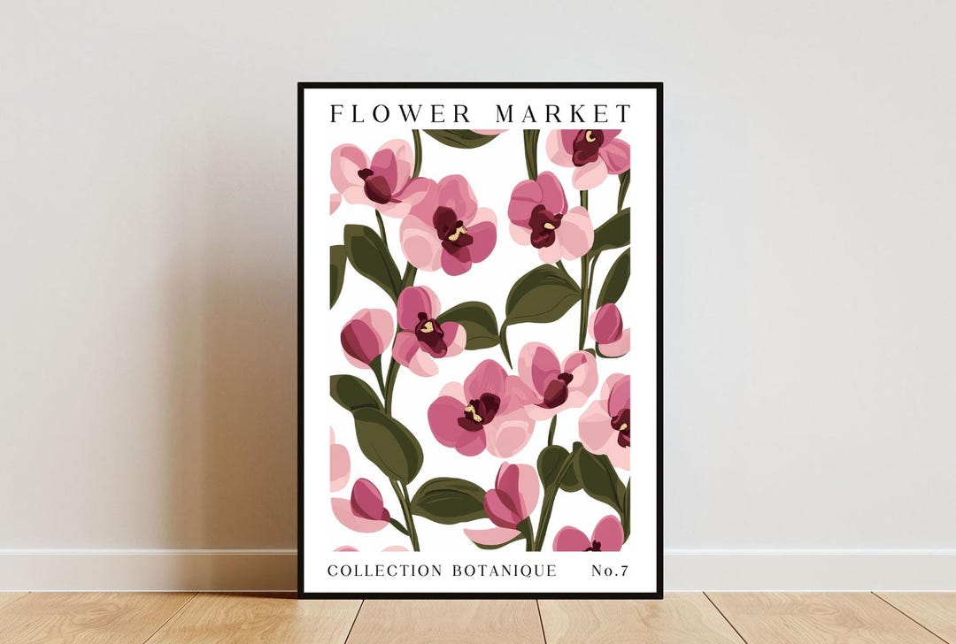 Orchid Flower Market Poster, Orchid Poster, Flower Market Print, Flower ...