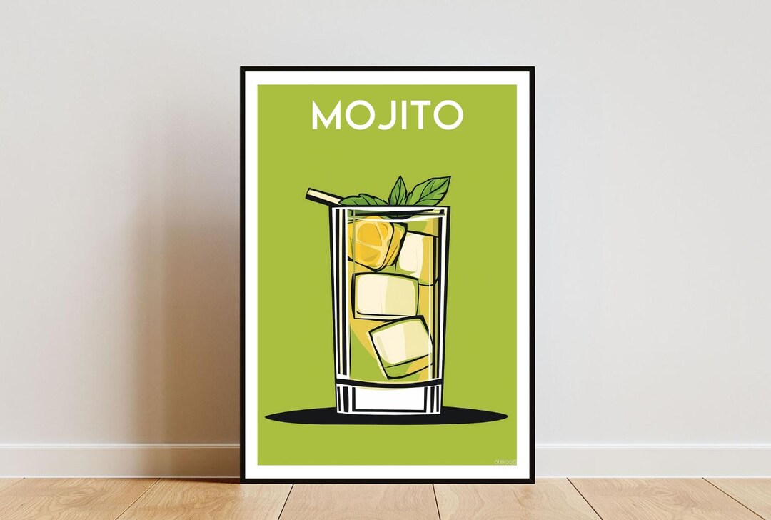 Mojito Poster, Kitchen Print, Alcohol Poster, Cocktail Print, Mojito ...
