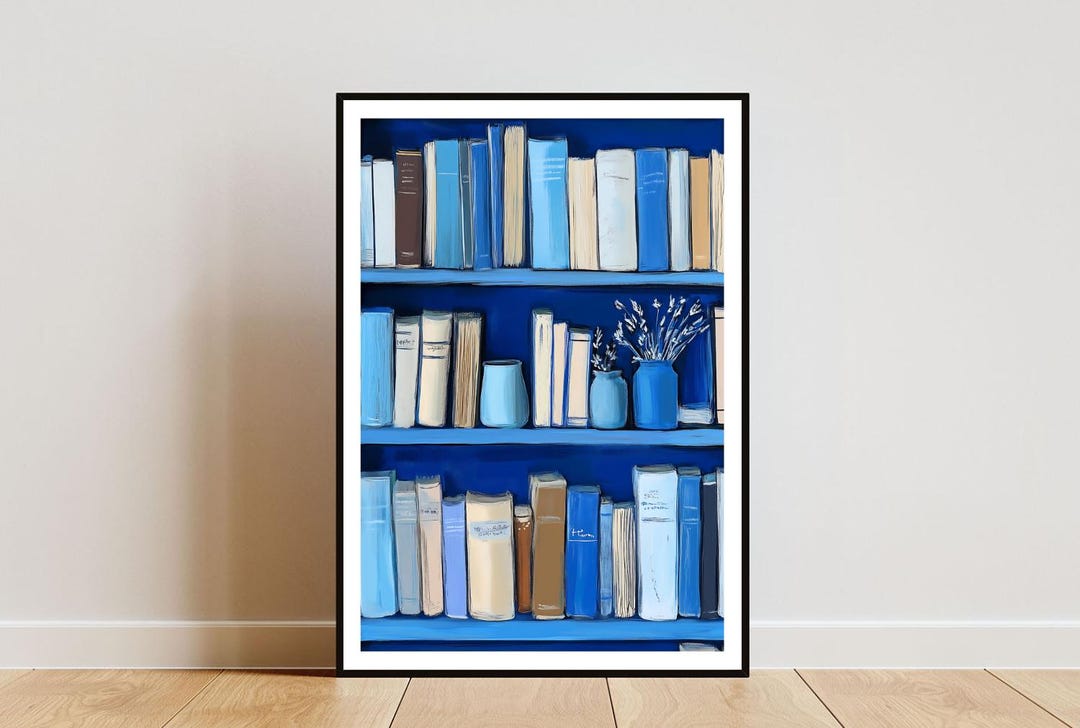 Bookshelf Poster, Book Print, Book Wall Art, Book Art Poster, Library ...