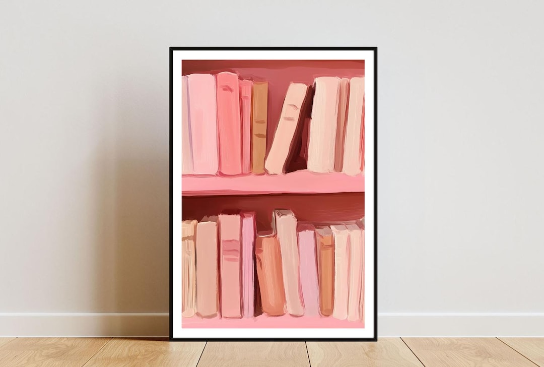 Bookshelf Poster, Book Print, Book Wall Art, Book Art Poster, Library ...