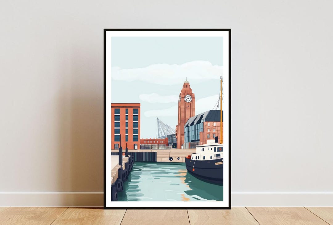 Albert Dock Poster, Liverpool Print, Liverpool Wall Art, Travel Poster ...