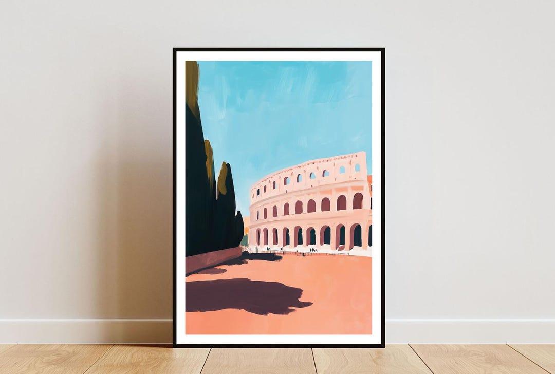 Rome Poster, Roman Colosseum Print, Italy Wall Art, Travel Poster ...