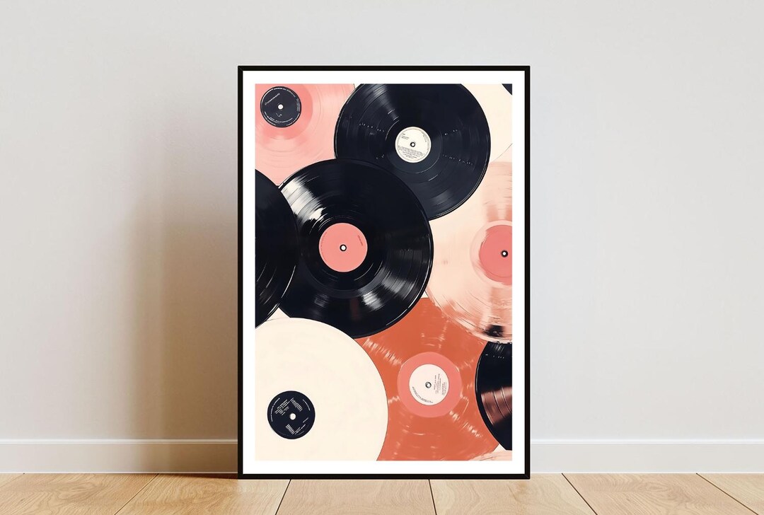 Vintage Vinyl Record Poster, Pink Vinyl Poster, Retro Music Print ...