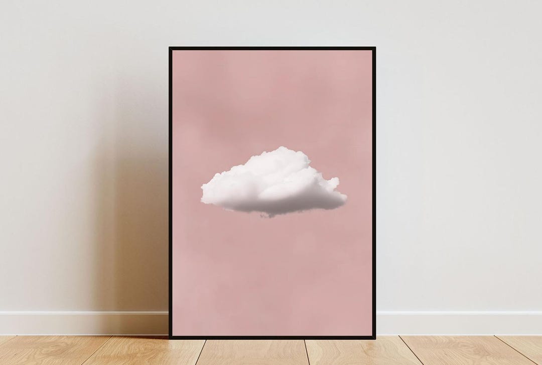 Pink Cloud Poster, Minimalist Wall Art, Pink Cloud Print, Abstract Art ...