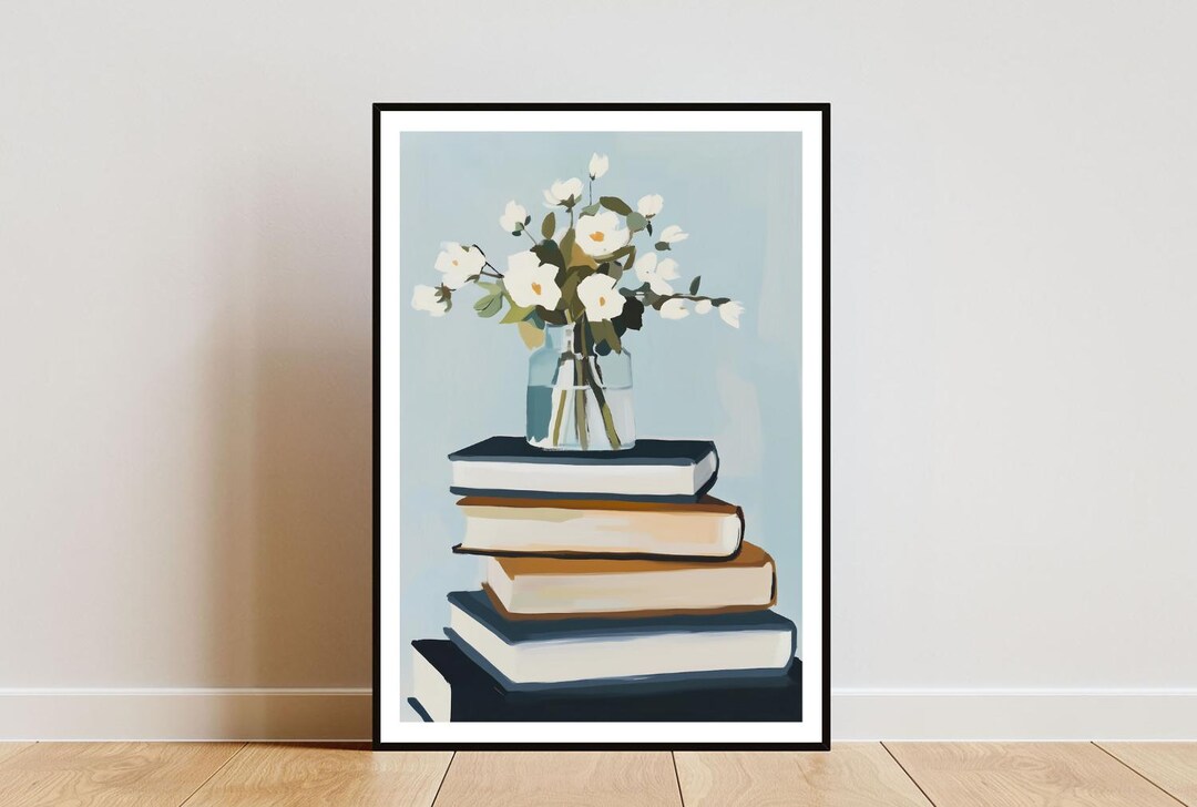 Bookshelf Poster, Book Print, Book Wall Art, Book Art Poster, Library ...
