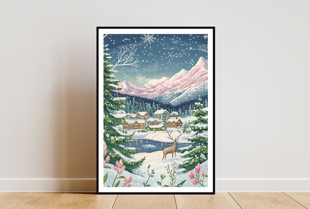 Lapland Poster, Lapland Print, Lapland Wall Art, Travel Poster, Finland ...