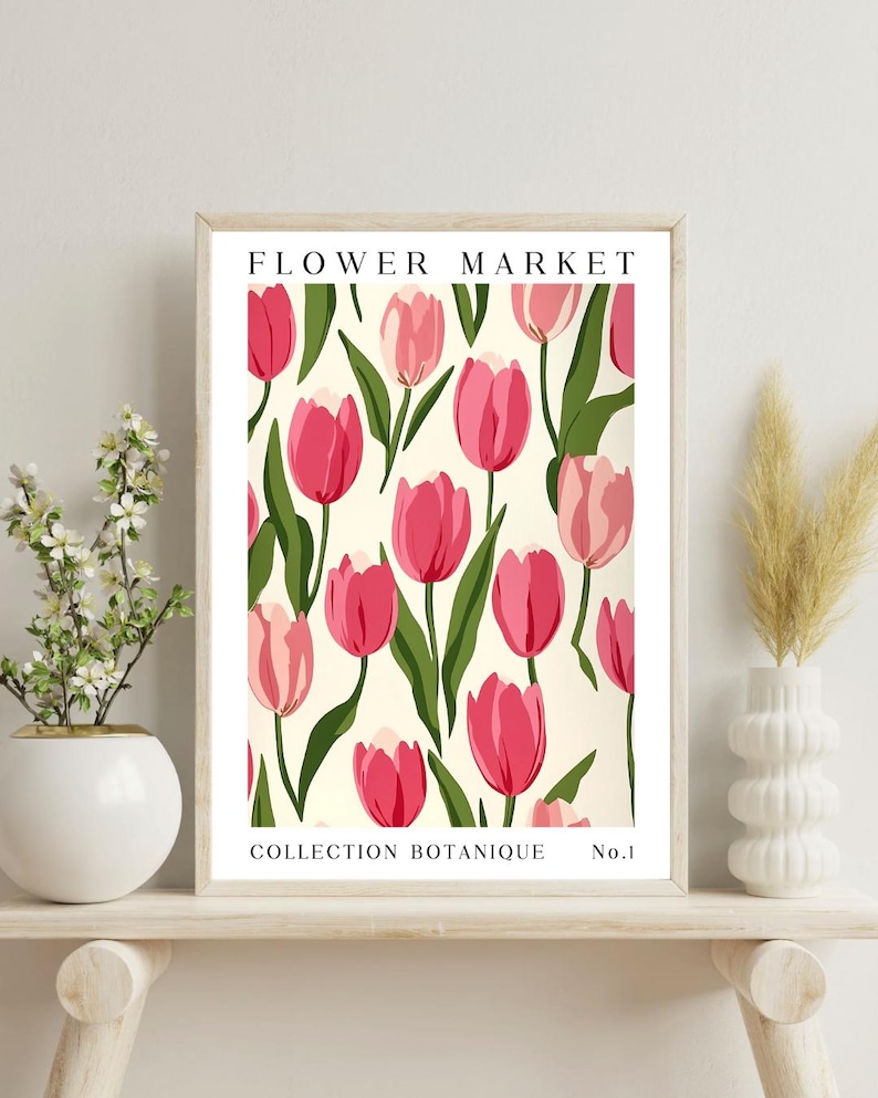 Tulip Flower Market Poster, Tulip Poster, Flower Market Print, Flower ...