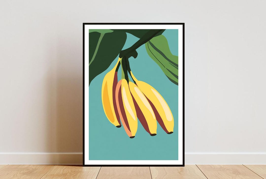Banana Poster, Kitchen Print, Banana Wall Art, Fruit Poster, Banana ...