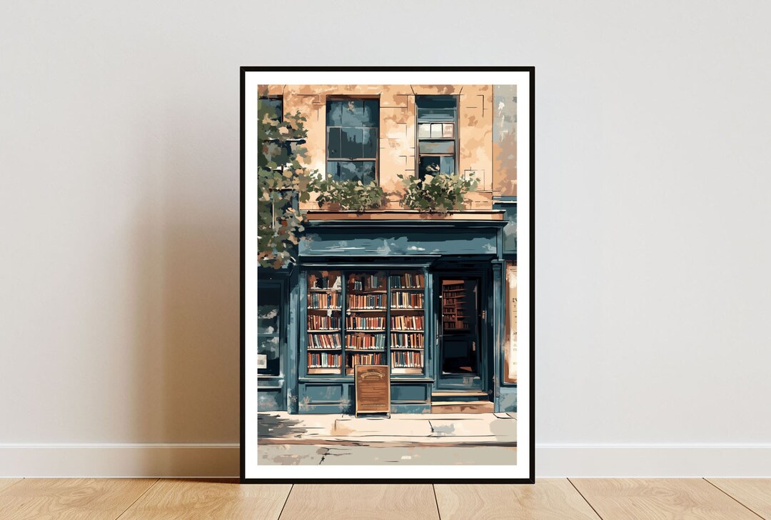 Bookshop Poster, Watercolour Print, Bookstore Wall Art, Book Art Poster ...