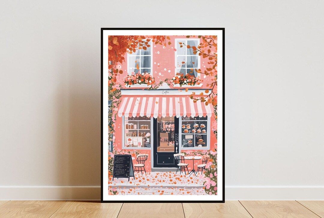 Coffee Shop Poster, Autumn Print, Coffee Shop Wall Art, Coffee Art ...