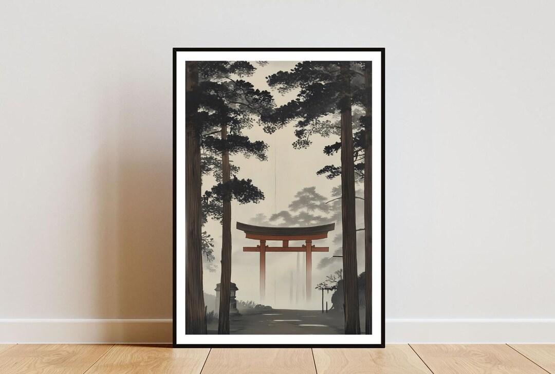 Vintage Japanese Shrine Poster, Japanese Print, Japan Wall Art ...