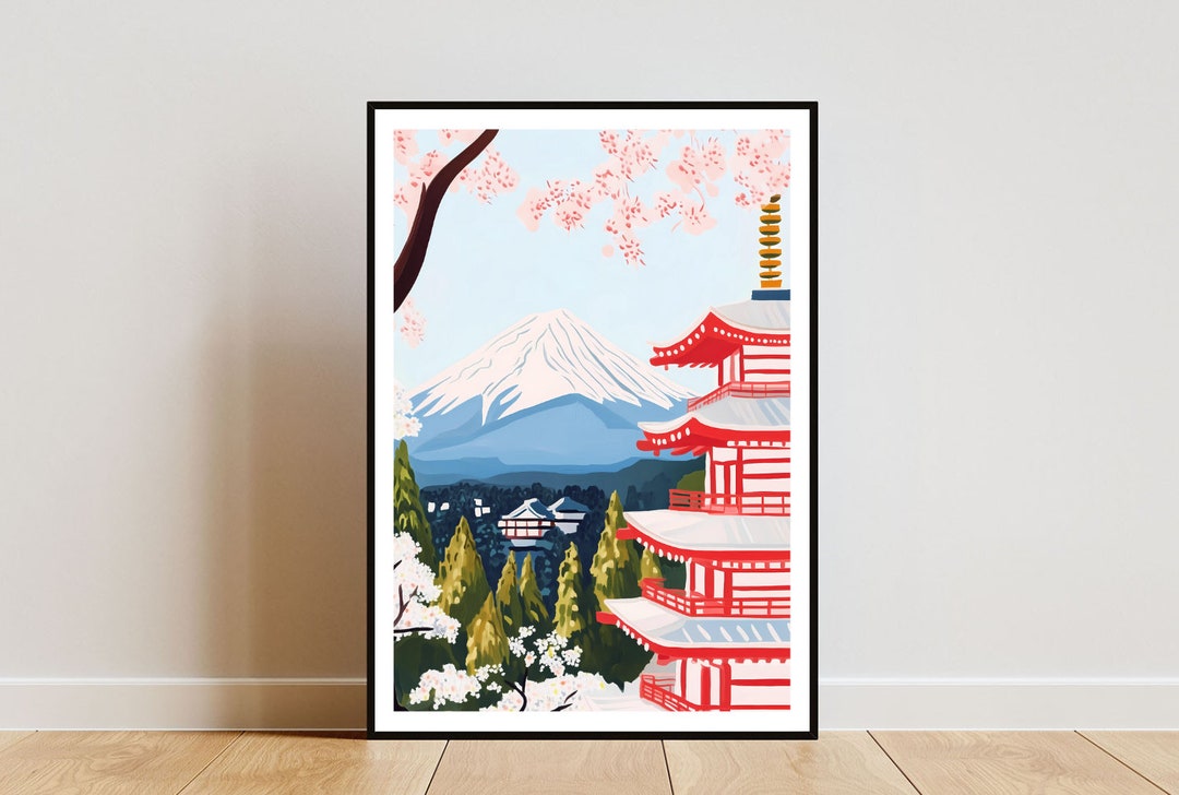 Mount Fuji Poster, Mount Fuji Print, Japan Wall Art, Travel Poster ...