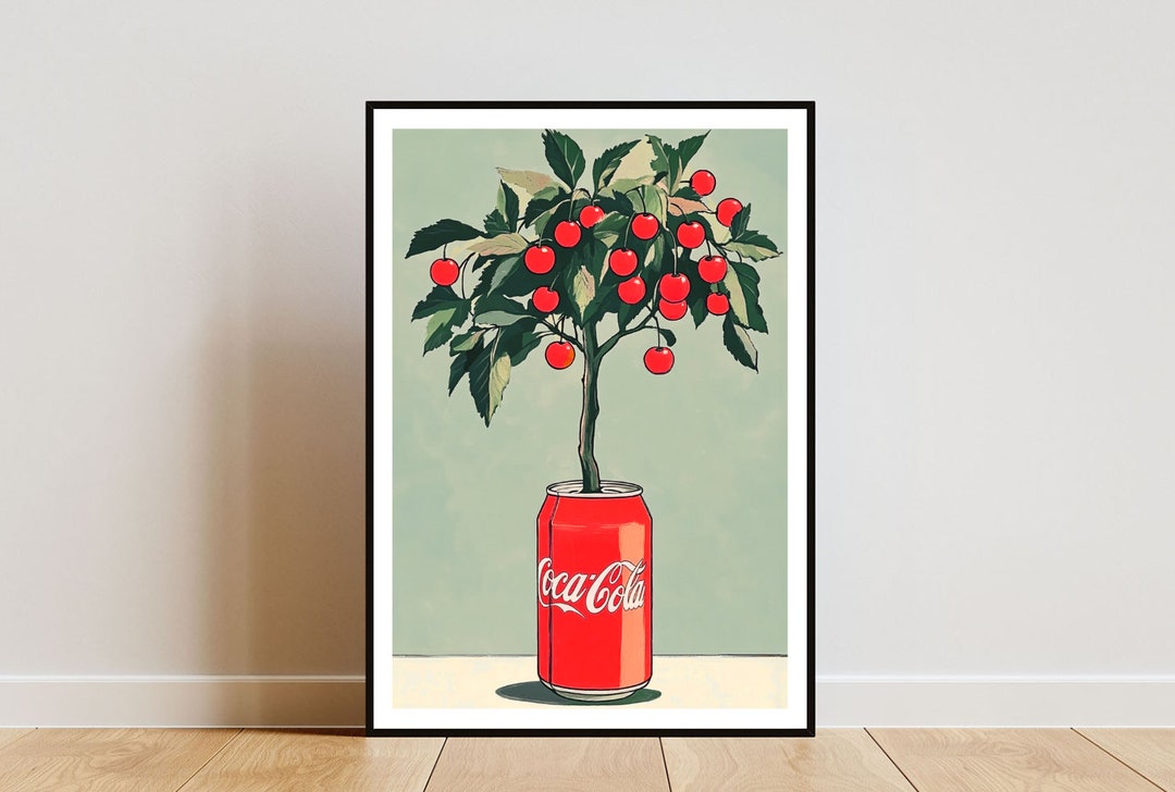 Retro Coke Poster, Kitchen Print, Coca Cola Wall Art, Drink Poster ...
