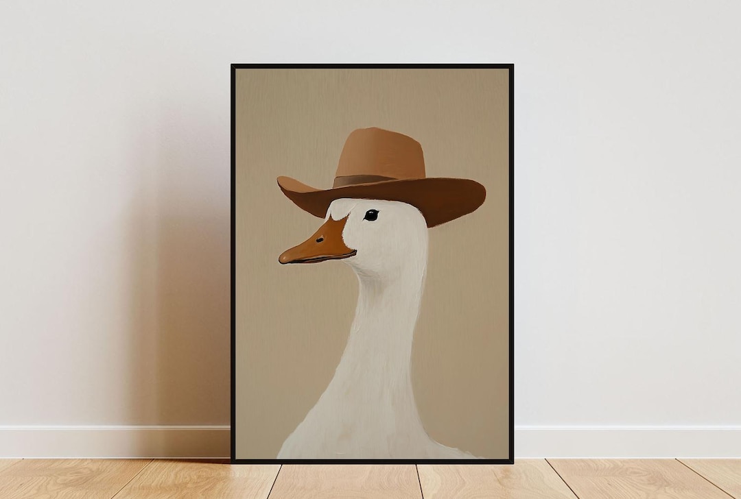 Silly Goose in Cowboy Hat Poster, Funny Goose Poster, Cowboy Poster ...
