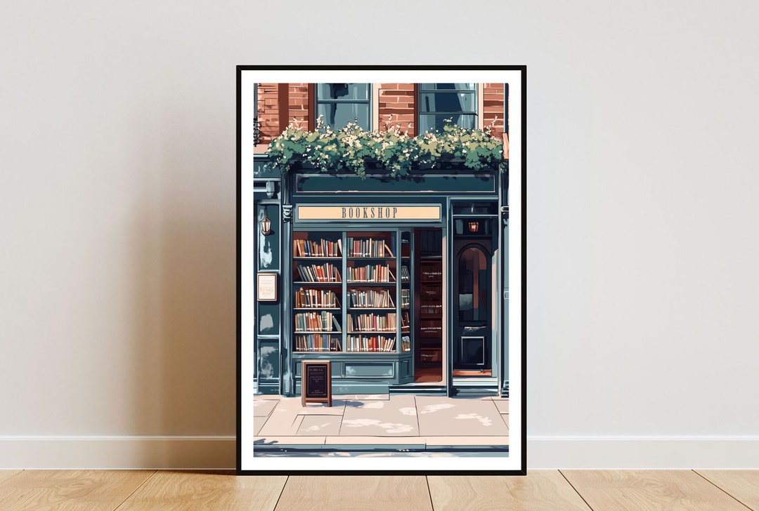 Bookshop Poster, Retro Print, Bookstore Wall Art, Book Art Poster ...