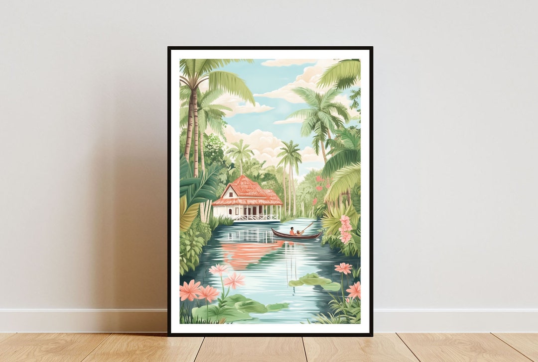 Kerala Poster, Kerala Backwaters Print, India Wall Art, Travel Poster ...