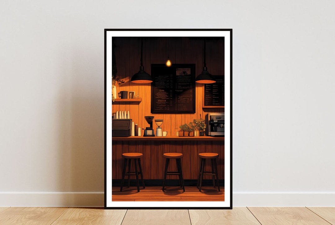 Vintage Coffee Shop Poster, Kitchen Print, Coffee Wall Art, Coffee Art ...