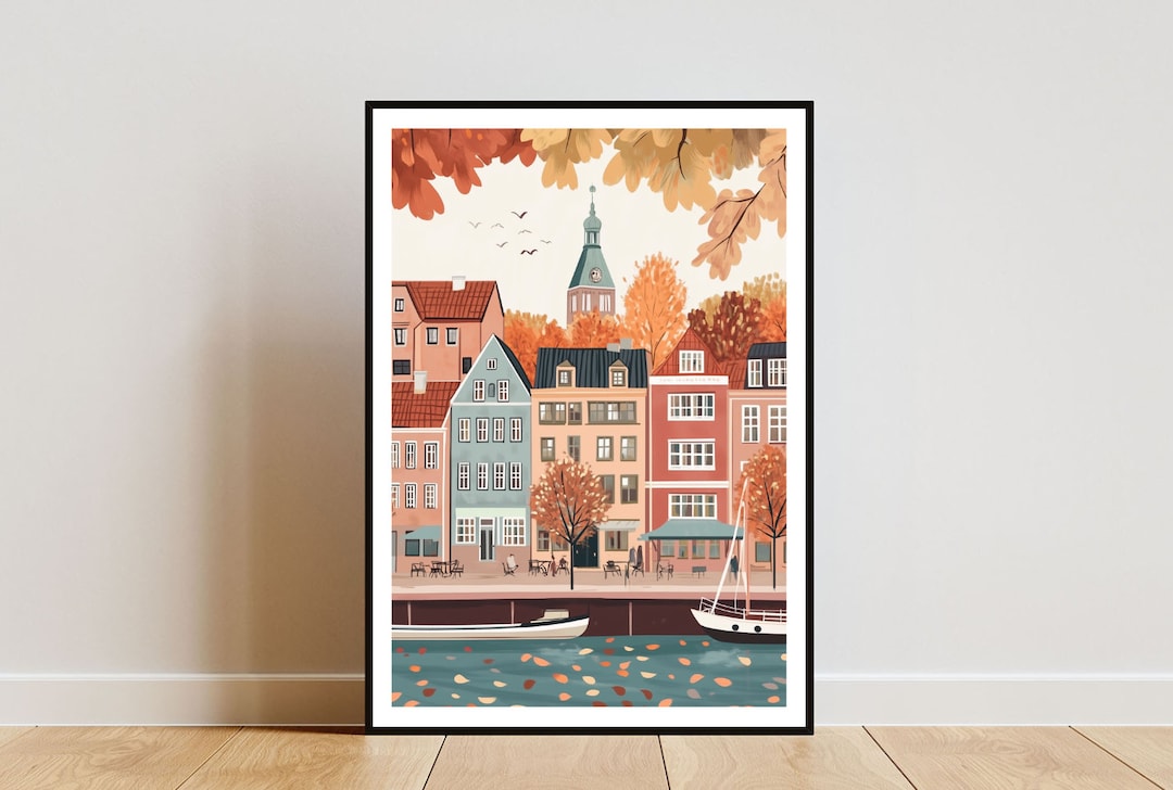 Copenhagen Poster, Scandinavia Print, Denmark Wall Art, Travel Poster ...