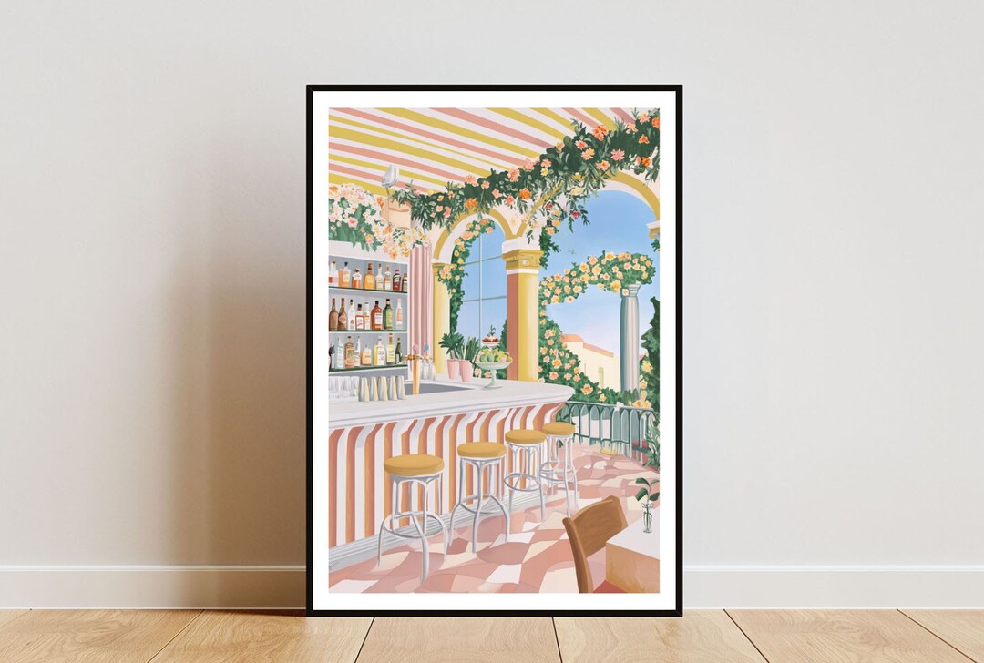 Cocktail Bar Poster, Kitchen Print, Cocktail Bar Wall Art, Bar Art ...