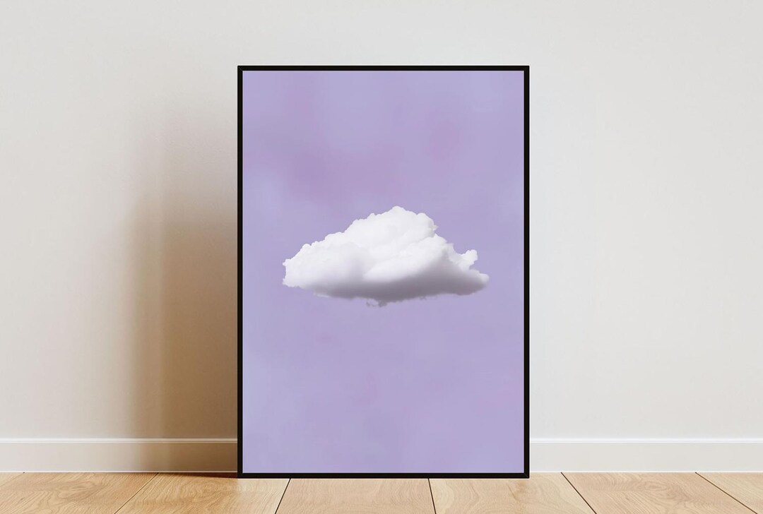 Purple Cloud Poster, Minimalist Wall Art, Purple Cloud Print, Abstract ...