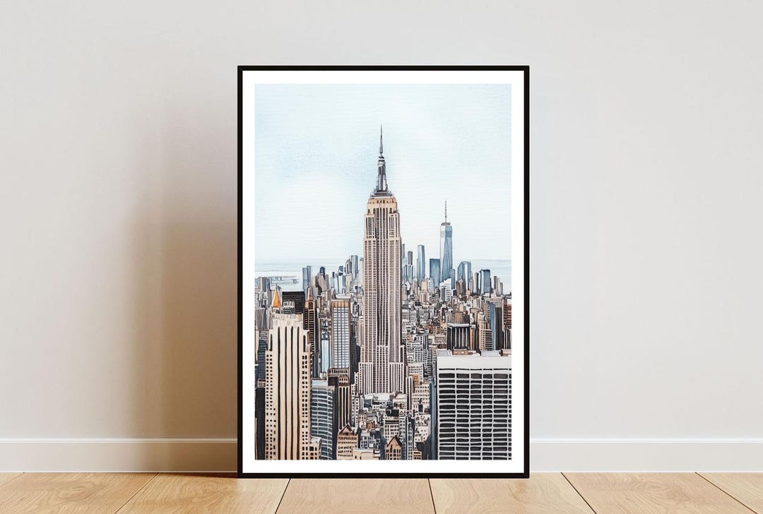 New York Poster, New York Print, America Wall Art, New York Watercolour ...