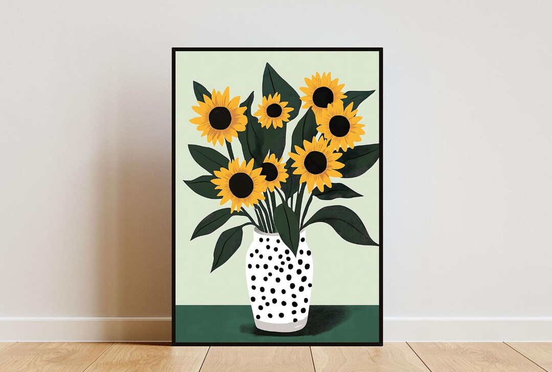 Sunflower Poster, Sunflower Print, Botanical Print, Flower Print ...