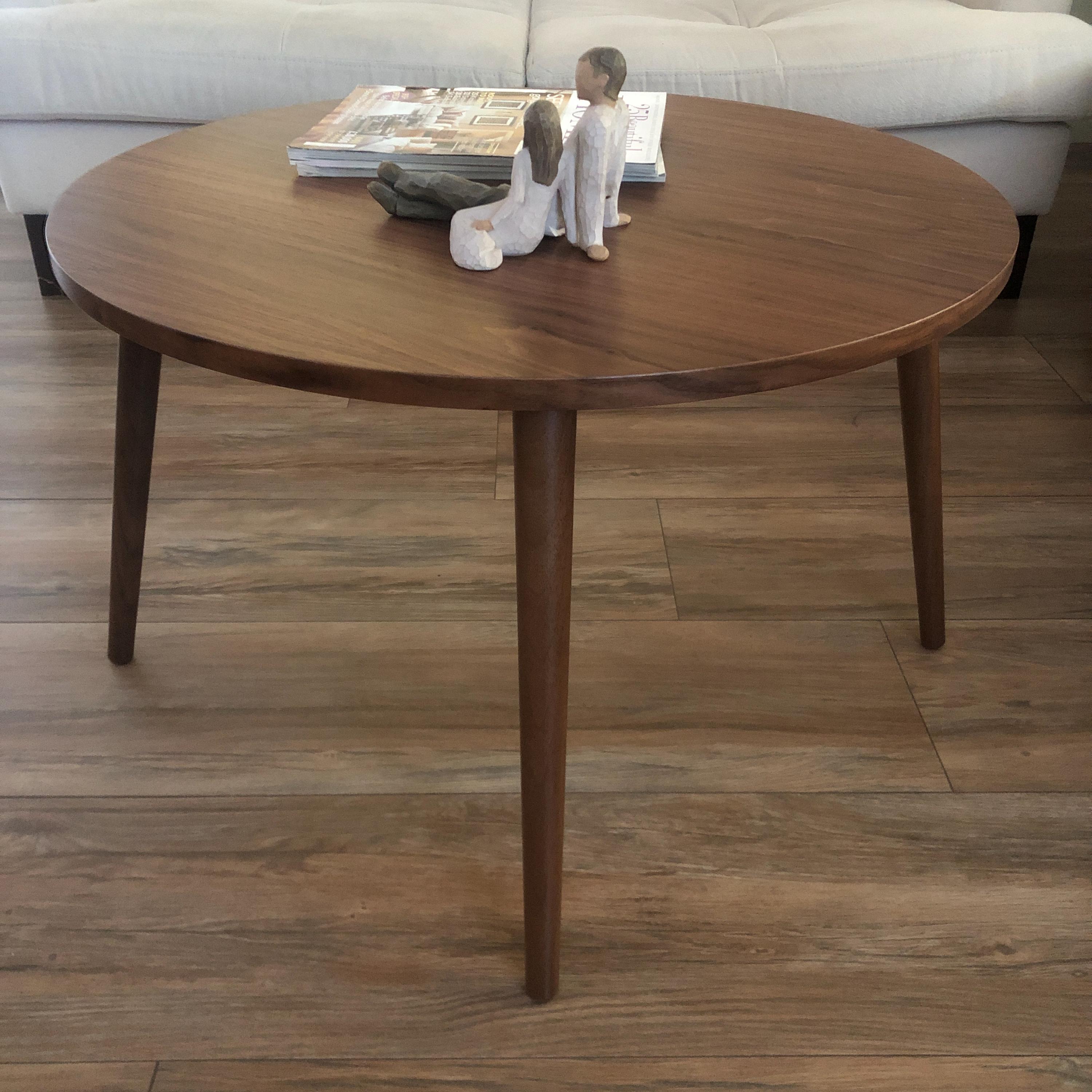 Solid Oak Round Coffee Table, Modern Scandinavian Center Table - Etsy