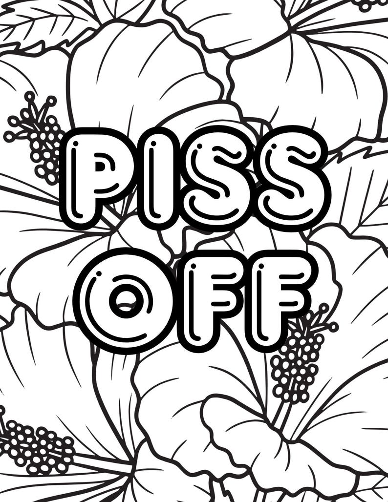 125 Funny Swear Word Coloring Pages for Adults Digital Download ...