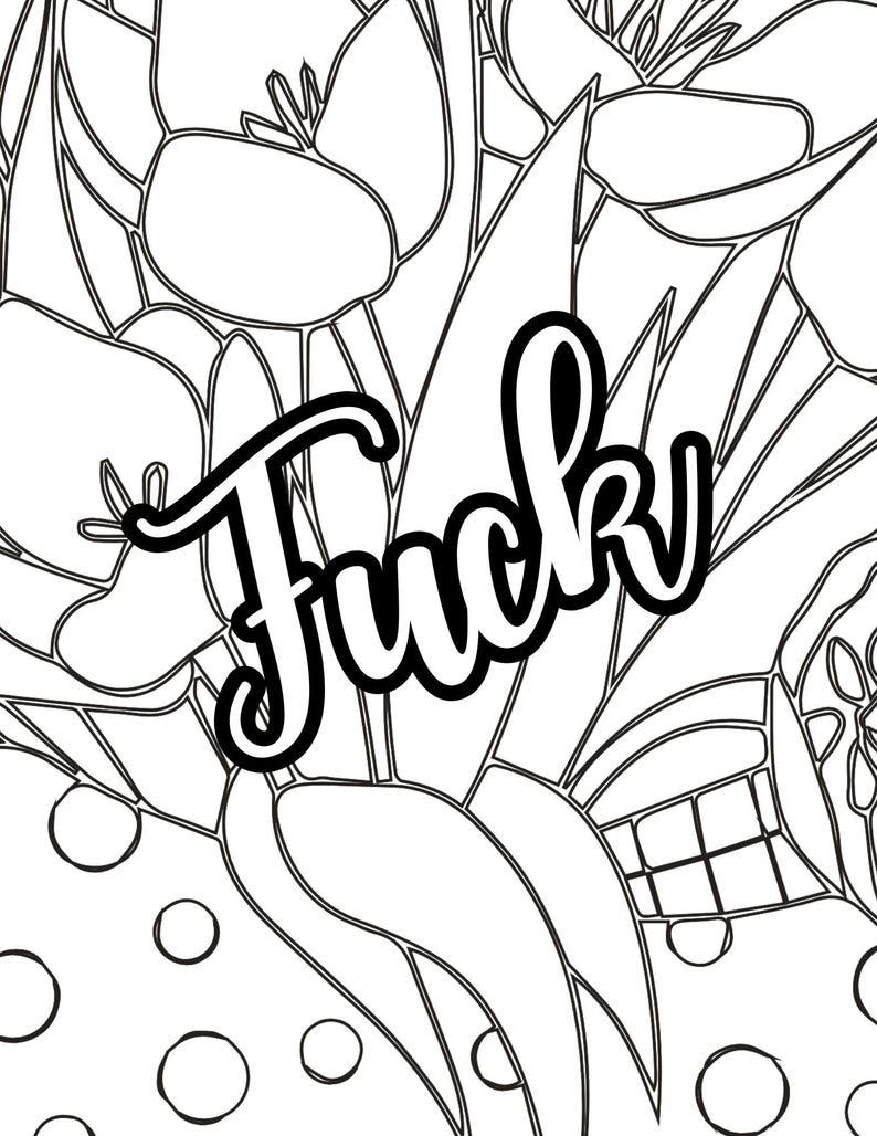 125 Funny Swear Word Coloring Pages for Adults Digital Download ...