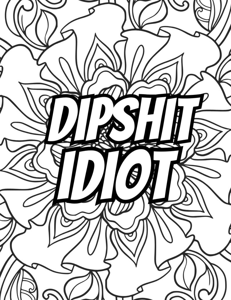 125 Funny Swear Word Coloring Pages for Adults Digital Download ...